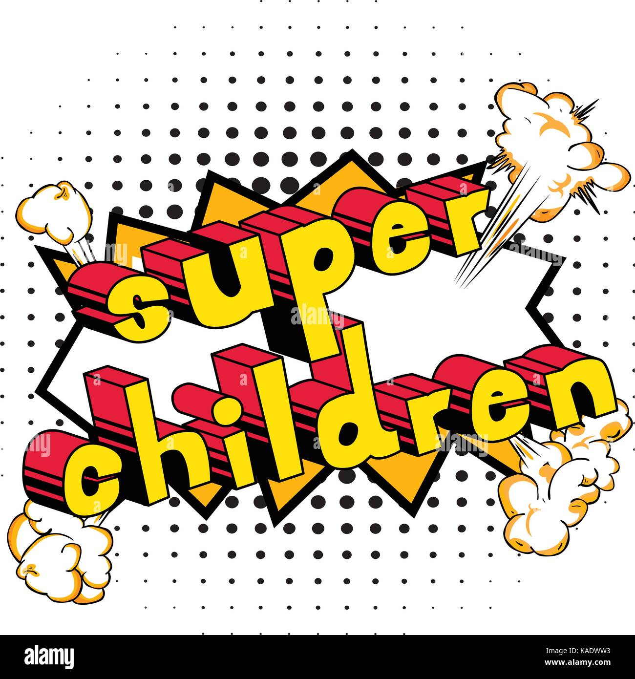 Super Children - Comic book style word on abstract background Stock ...