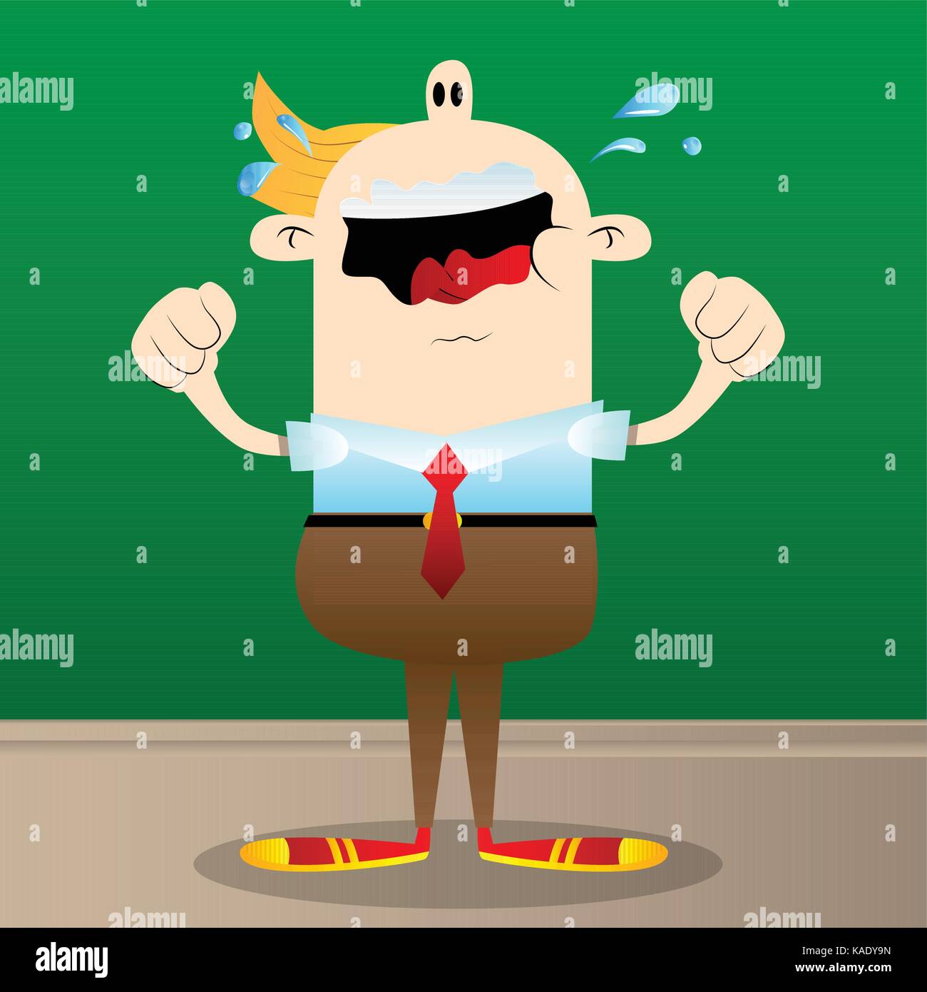 Vector cartoon crying failed business office worker character ...