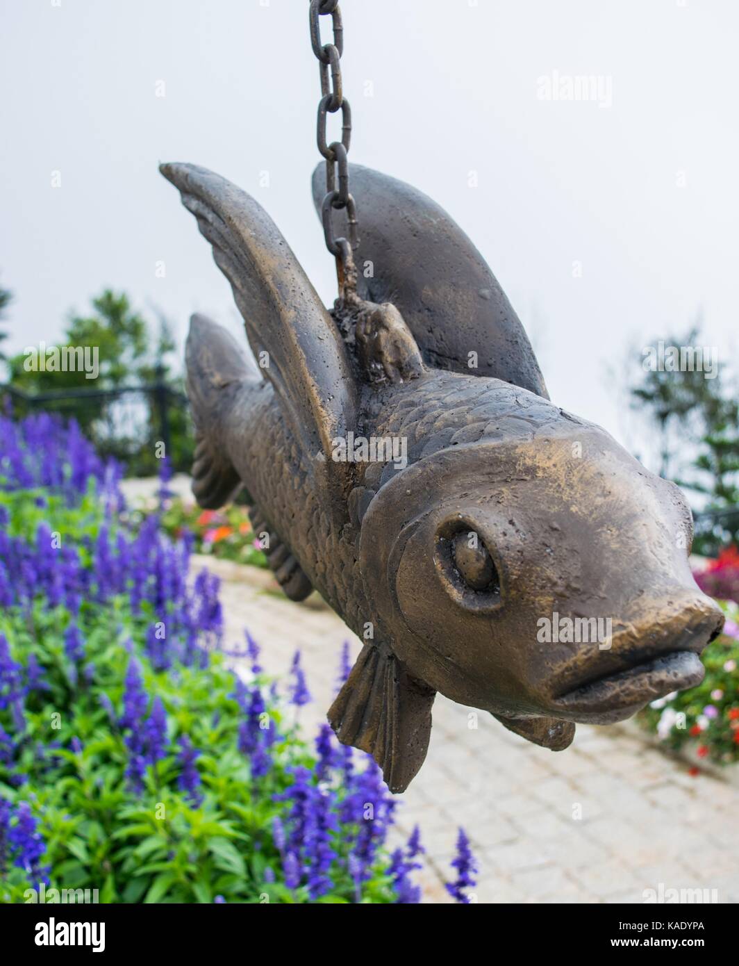 pottery shape fish made for fountain Stock Photo - Alamy