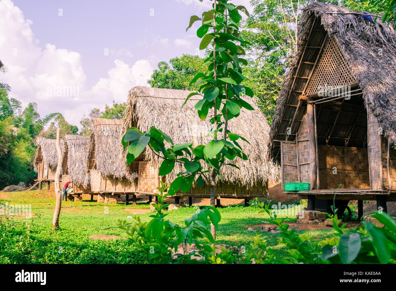old huts and piles of straw and wood where they dwelled fishermen Stock ...