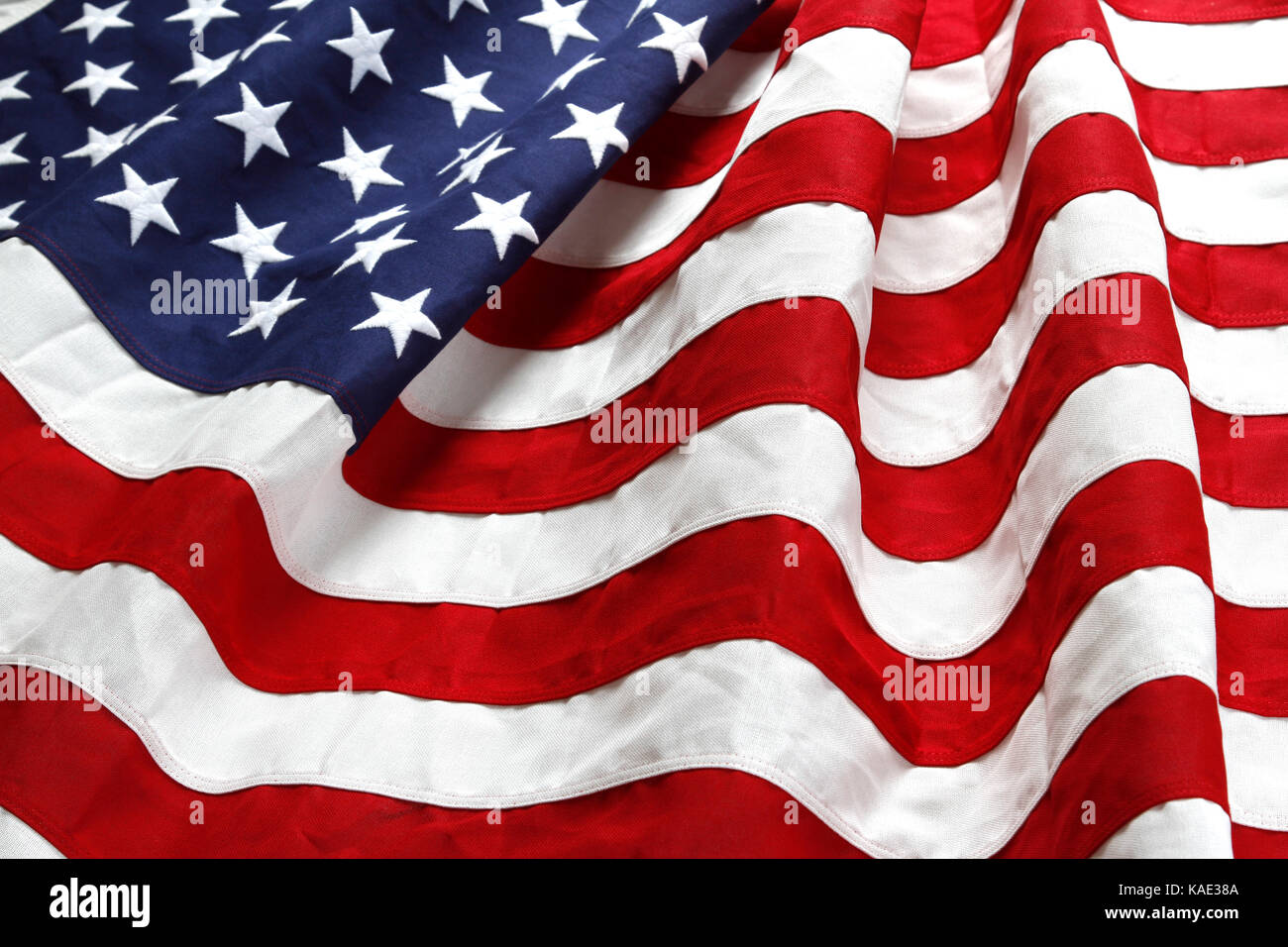 Closeup of rippled American flag Stock Photo - Alamy