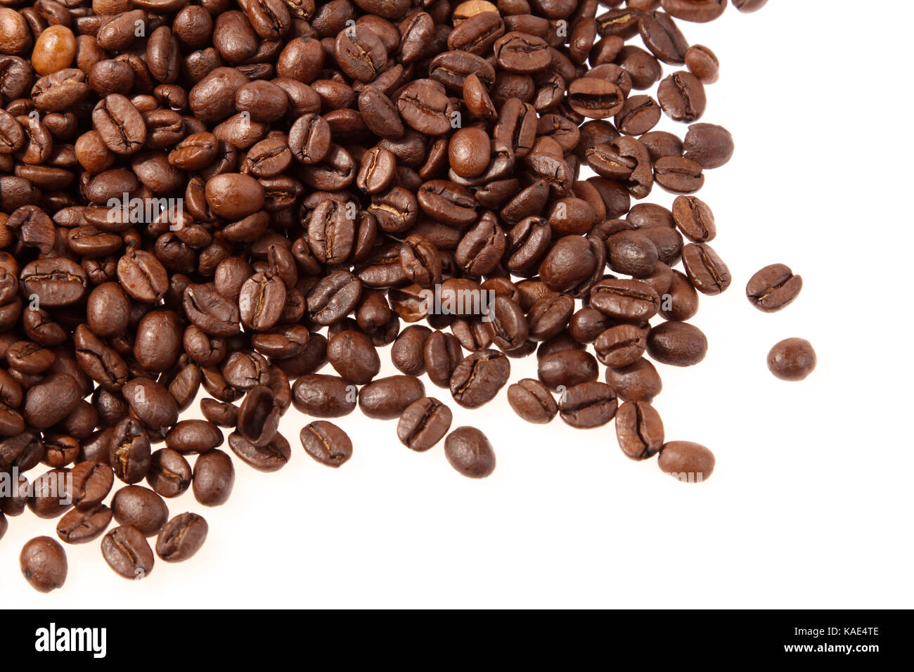 Closeup of coffee beans on plain background Stock Photo - Alamy