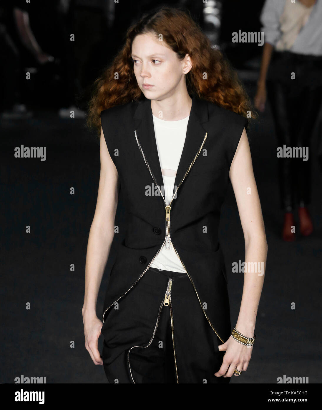 NEW YORK, NY - September 09, 2017: Natalie Westling walks the runway at ...