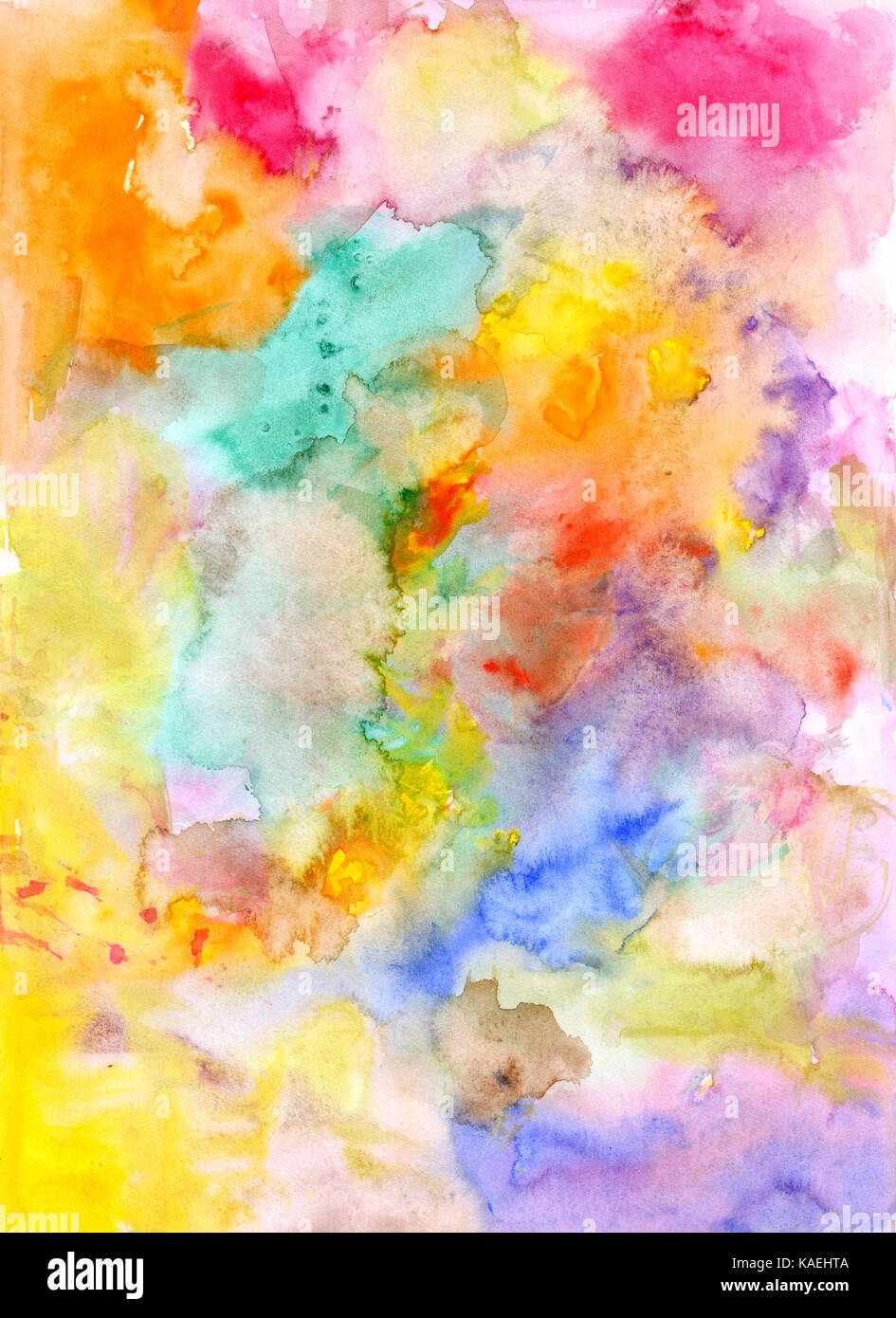 Abstract watercolor colorful background - hand drawn Stock Photo - Alamy
