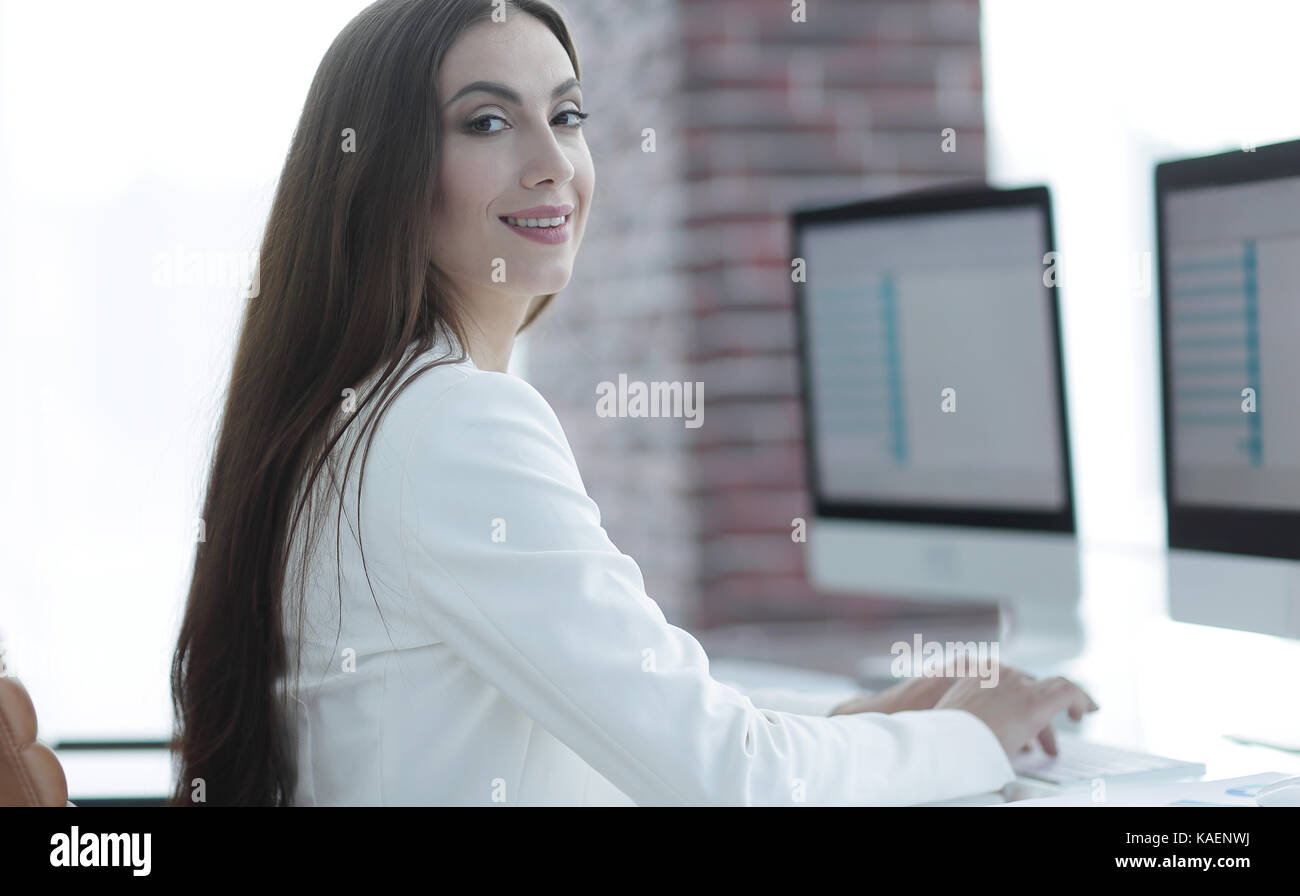 portrait of business woman-economist Stock Photo - Alamy