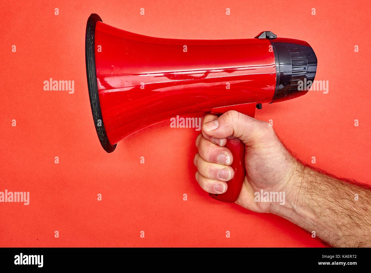 A studio photo of a red mega phone Stock Photo - Alamy