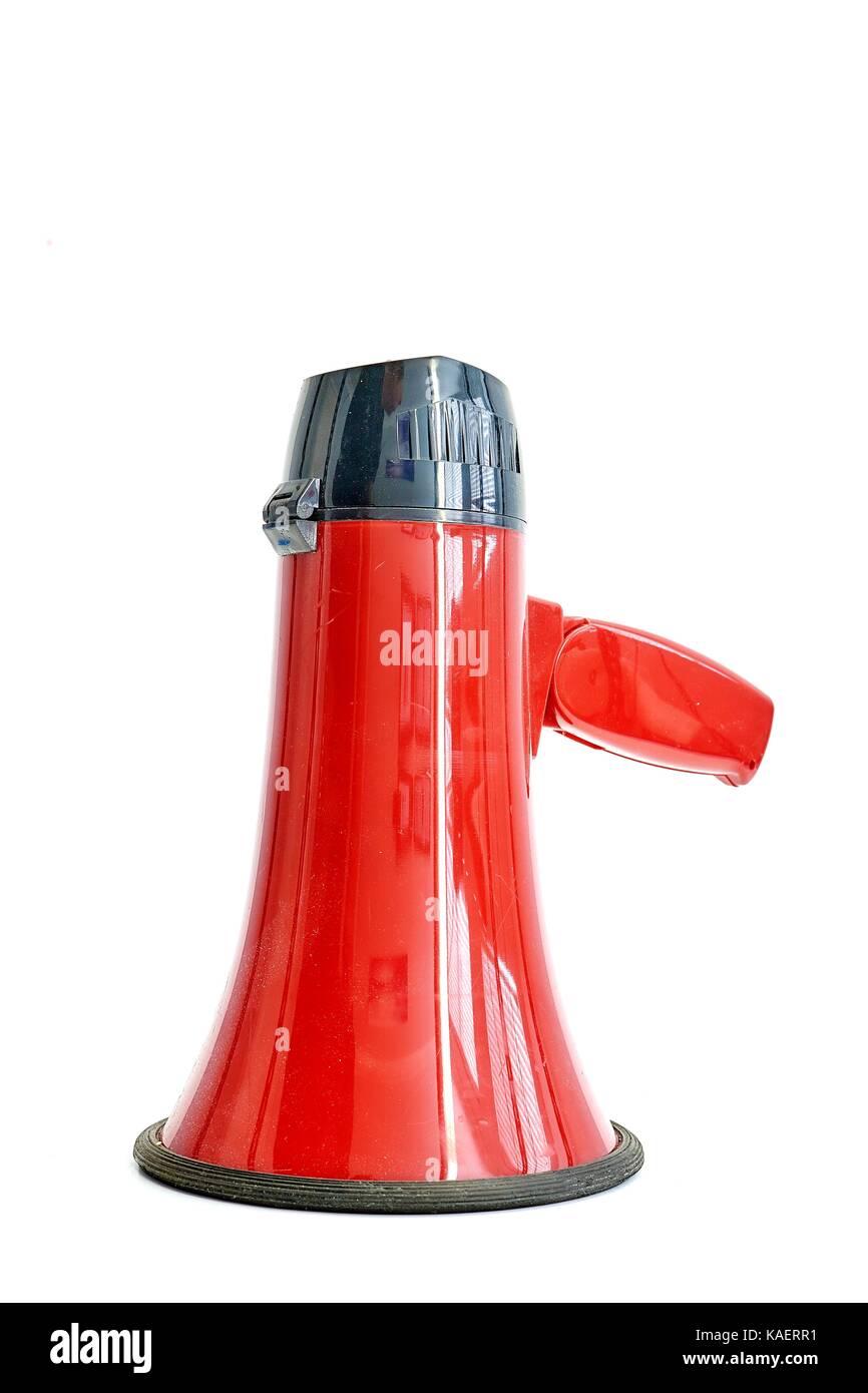 A studio photo of a red mega phone Stock Photo - Alamy