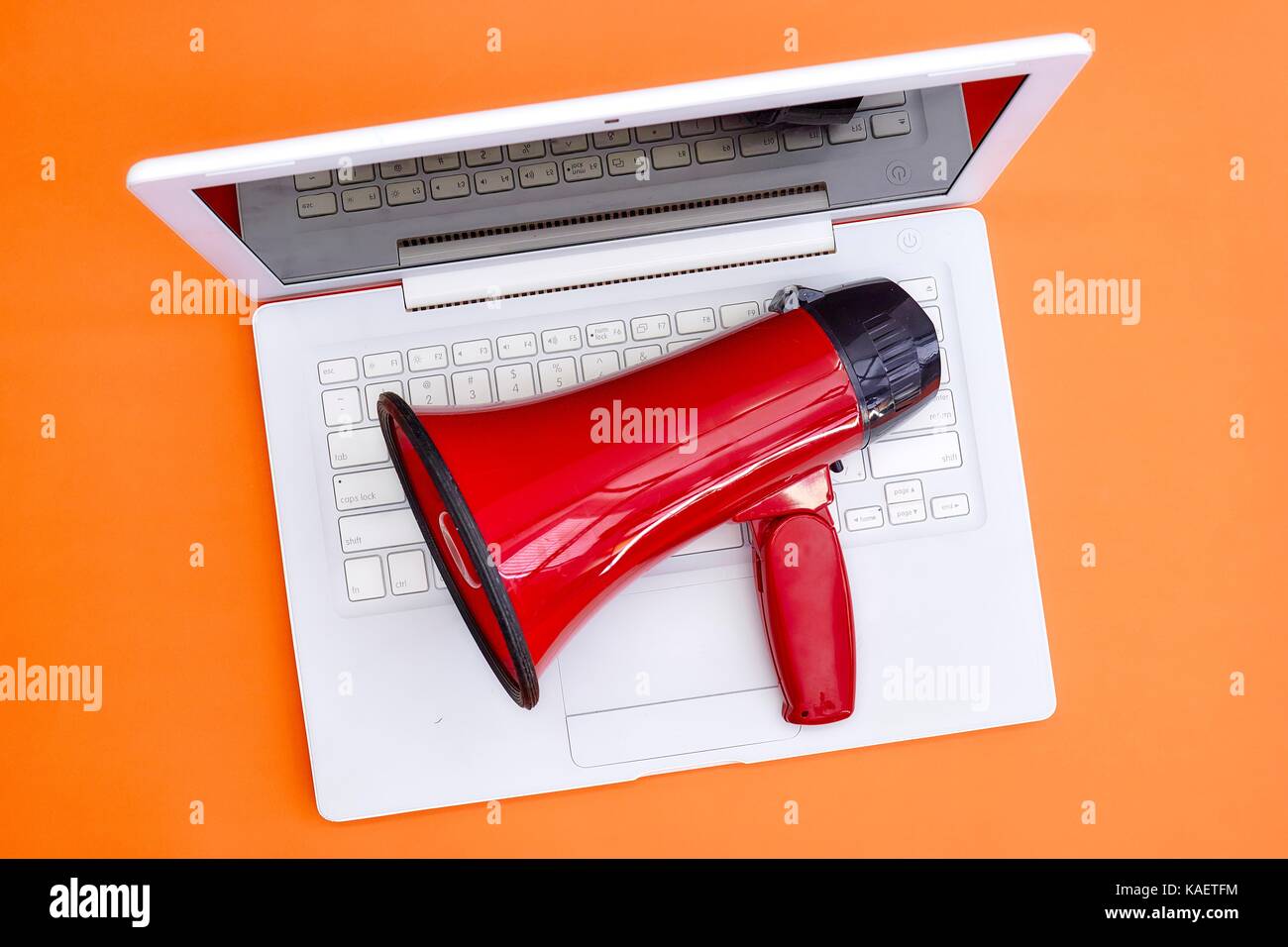 A studio photo of a red mega phone Stock Photo - Alamy