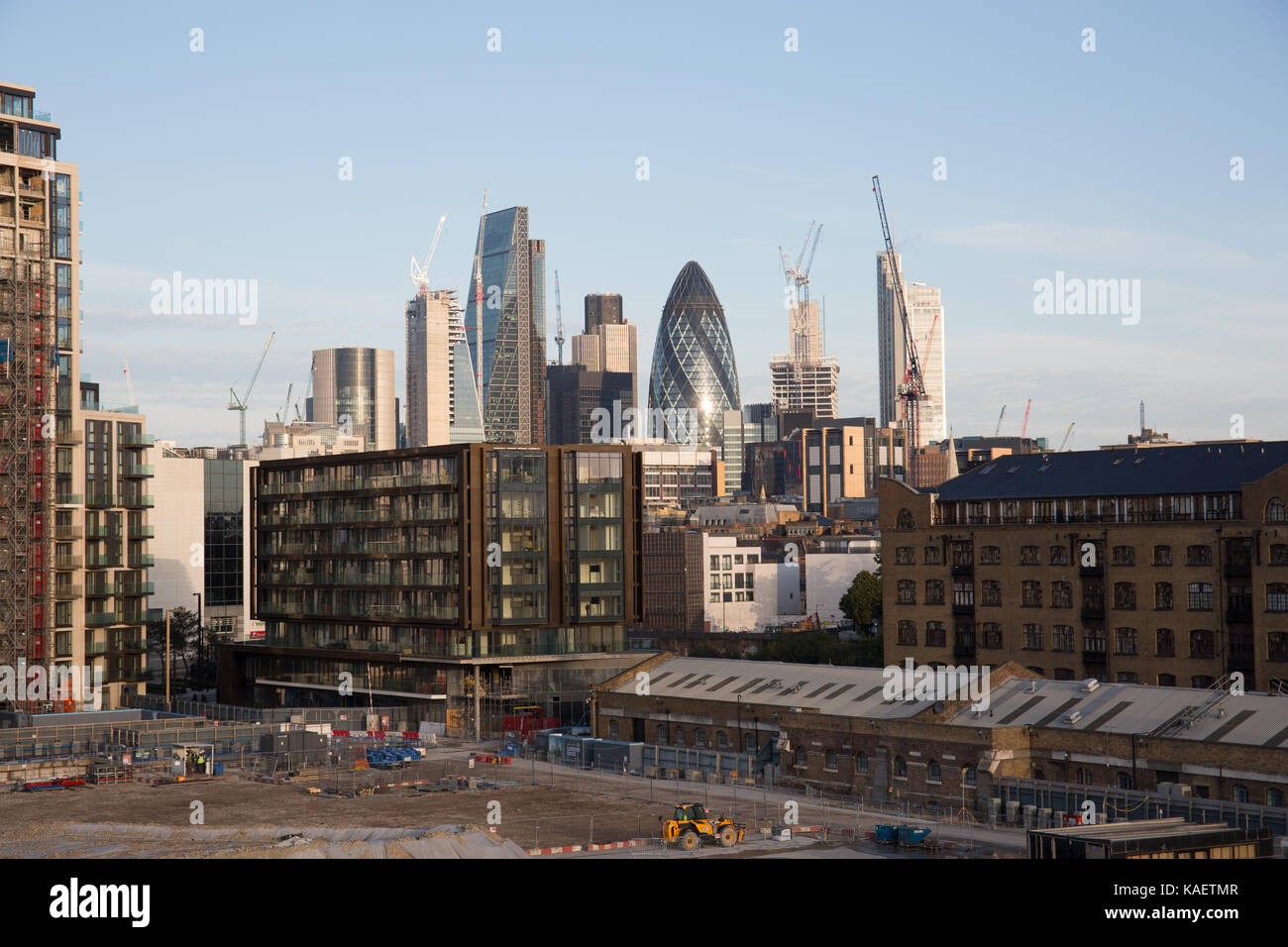 London Dock construction site, Wapping London Stock Photo - Alamy