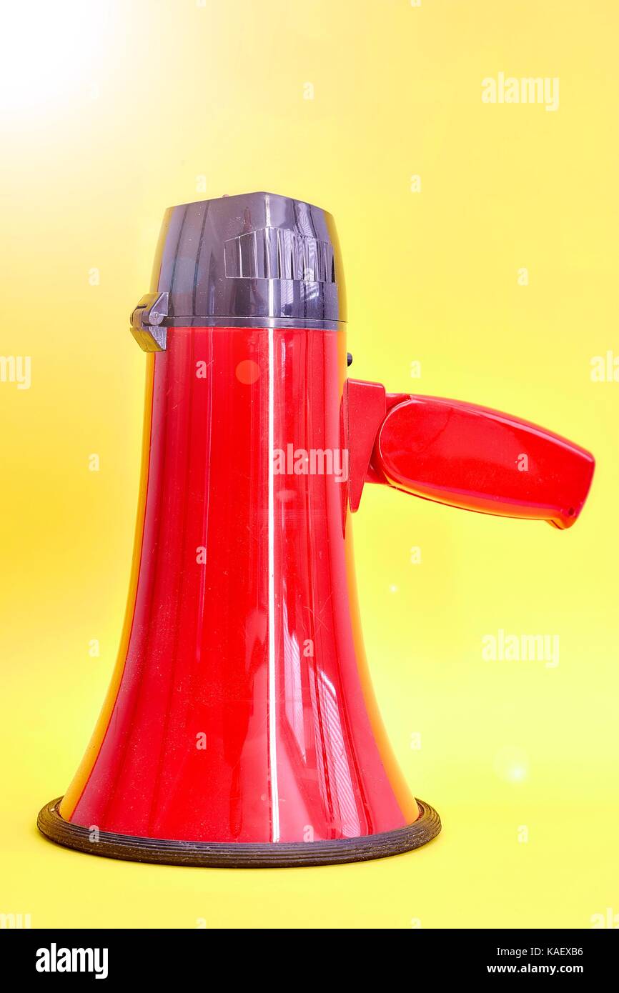 A studio photo of a red mega phone Stock Photo - Alamy
