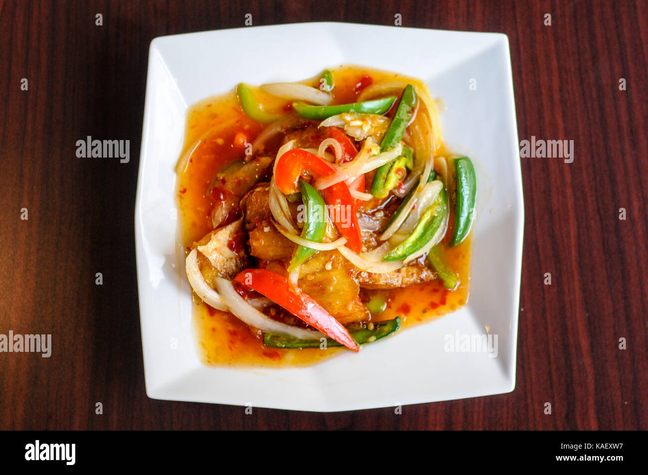 Red Hot Snapper, Fried red snapper fillet topped with hot peppers ...