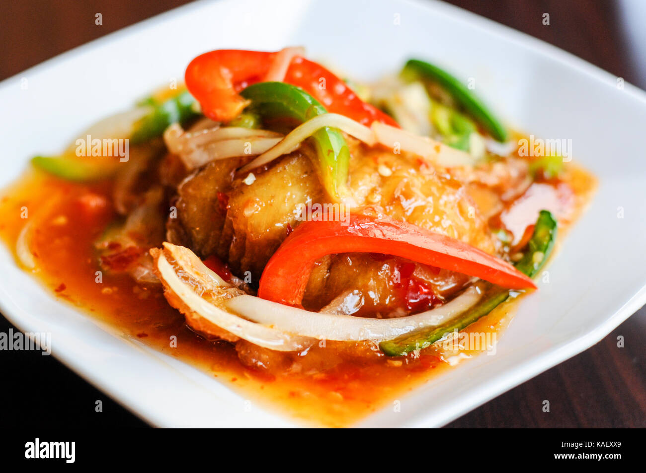 Red Hot Snapper, Fried red snapper fillet topped with hot peppers ...