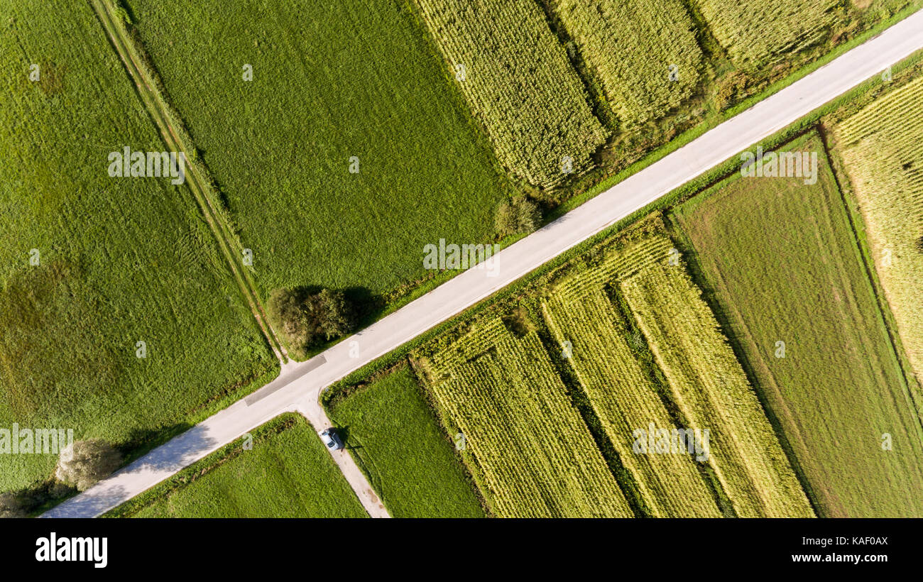Top view of fields Stock Photo - Alamy