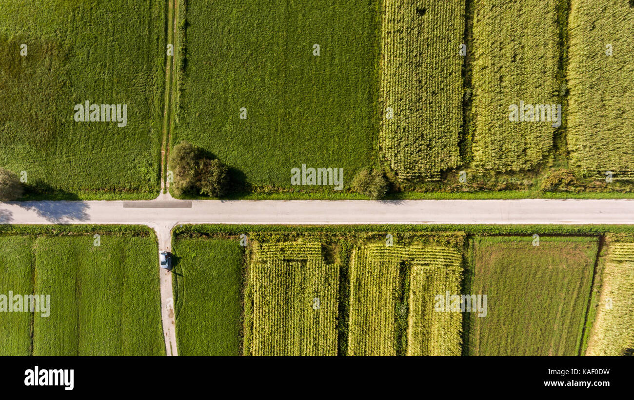 Top view of fields Stock Photo - Alamy
