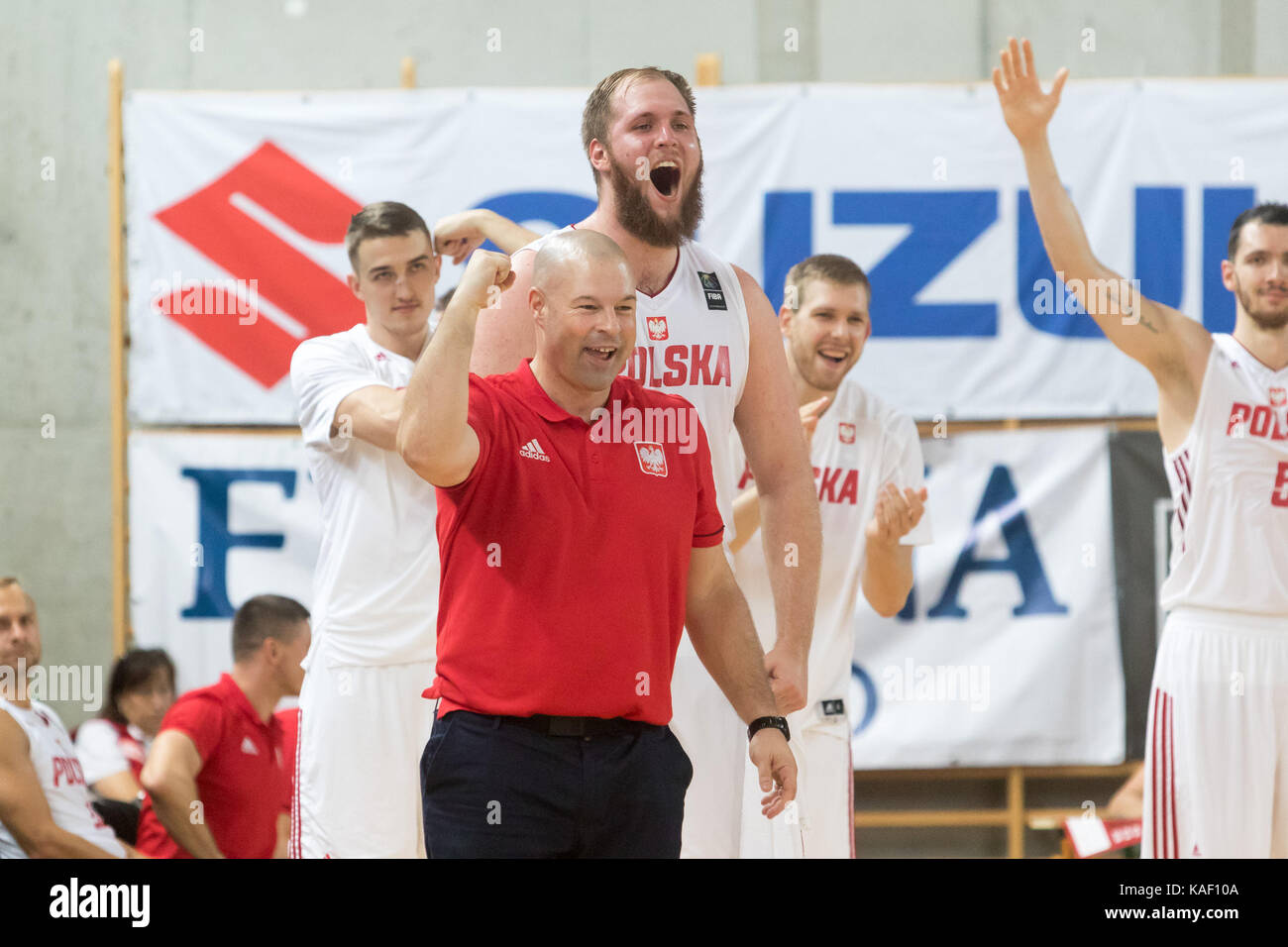 Poland play Great Britain in a basketball friendly tournament match in ...