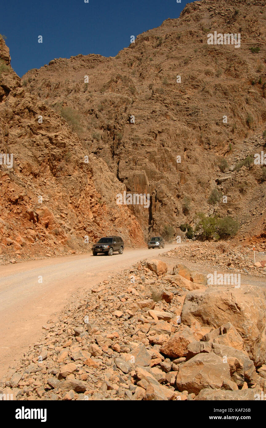 The Hajar Mountains range from the northern Mussandam peninsula of Oman ...