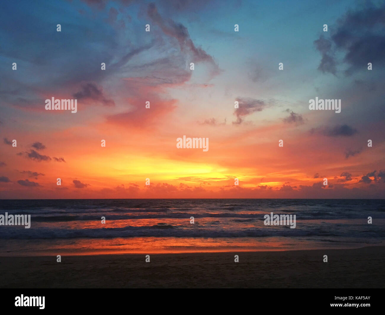 Sunset background on the beach Stock Photo - Alamy