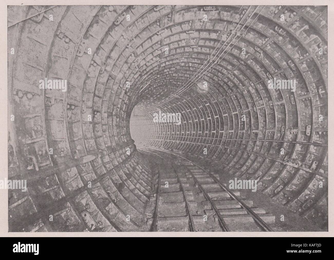 Hudson river Tunnel, built by the Hudson and Manhattan Railroad system ...