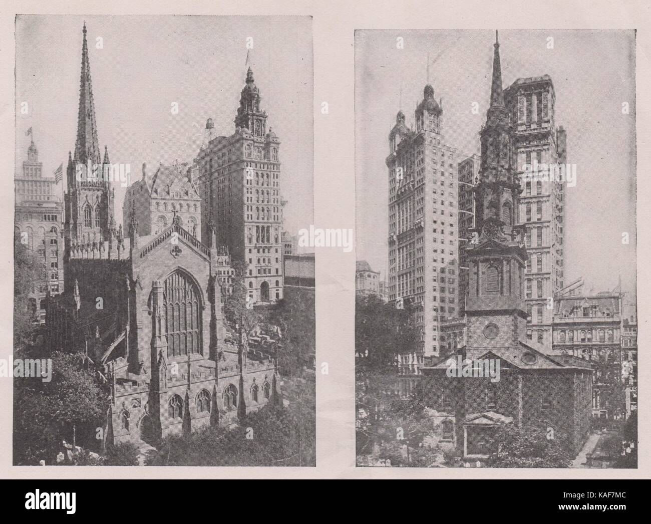 Trinity Church, at Broadway, facing wall Street. Established 1697 ...