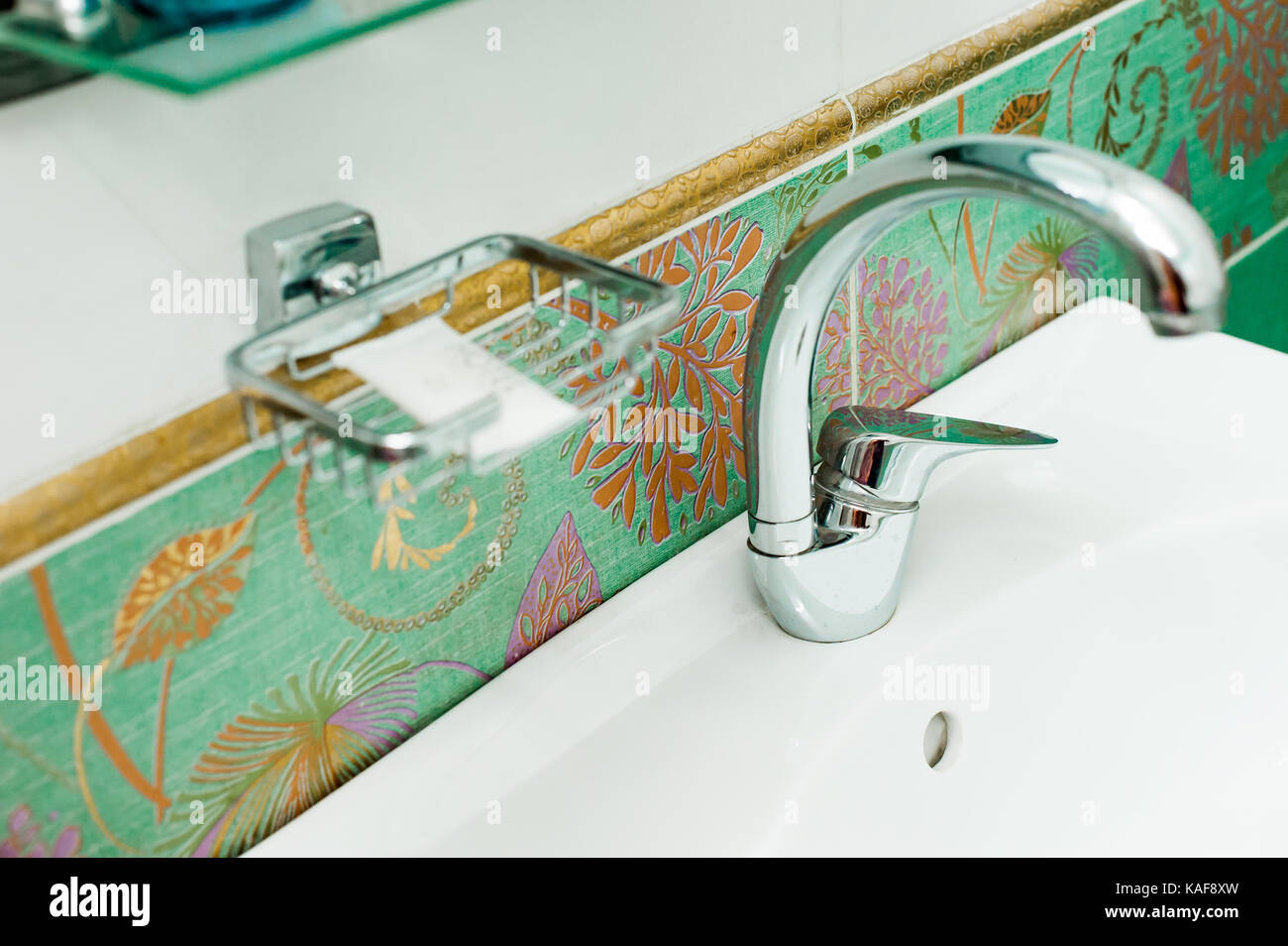 water taps in the bathroom. interior Stock Photo - Alamy