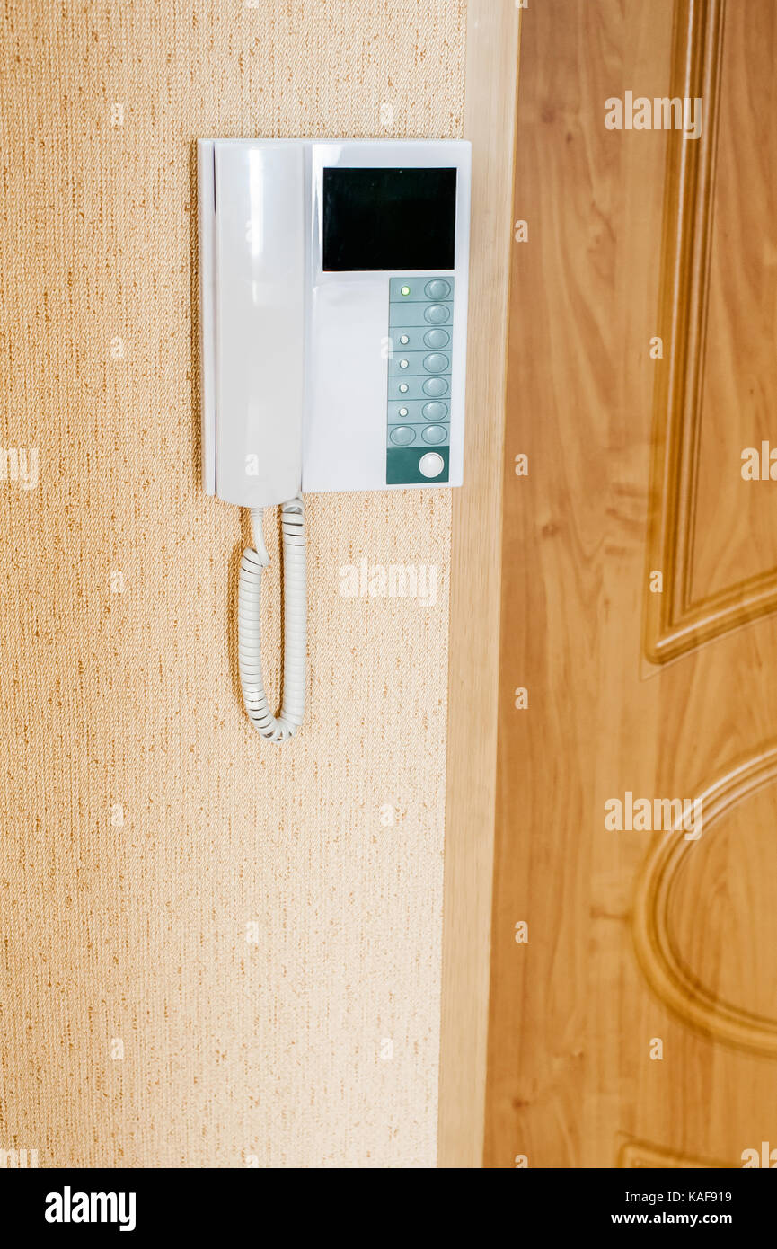 video intercom on the wall in the apartment Stock Photo - Alamy