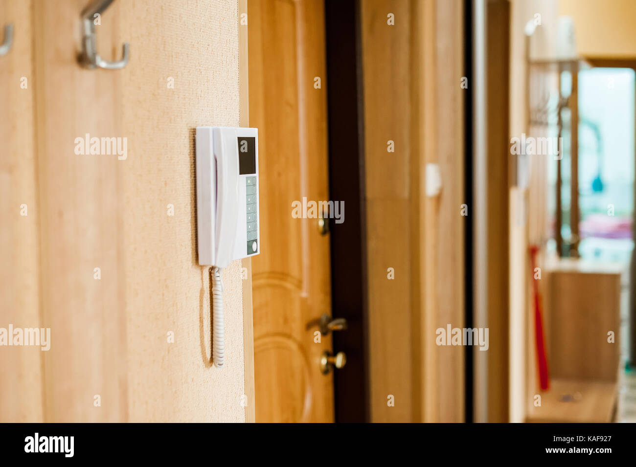 video intercom on the wall in the apartment Stock Photo - Alamy