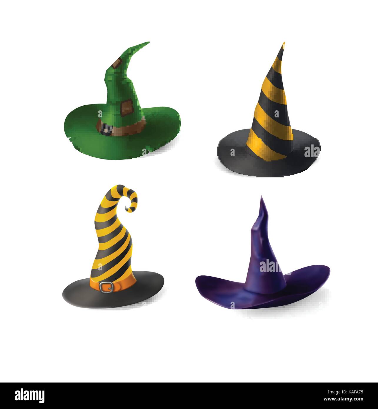 Set witch hats halloween Stock Vector Images - Alamy