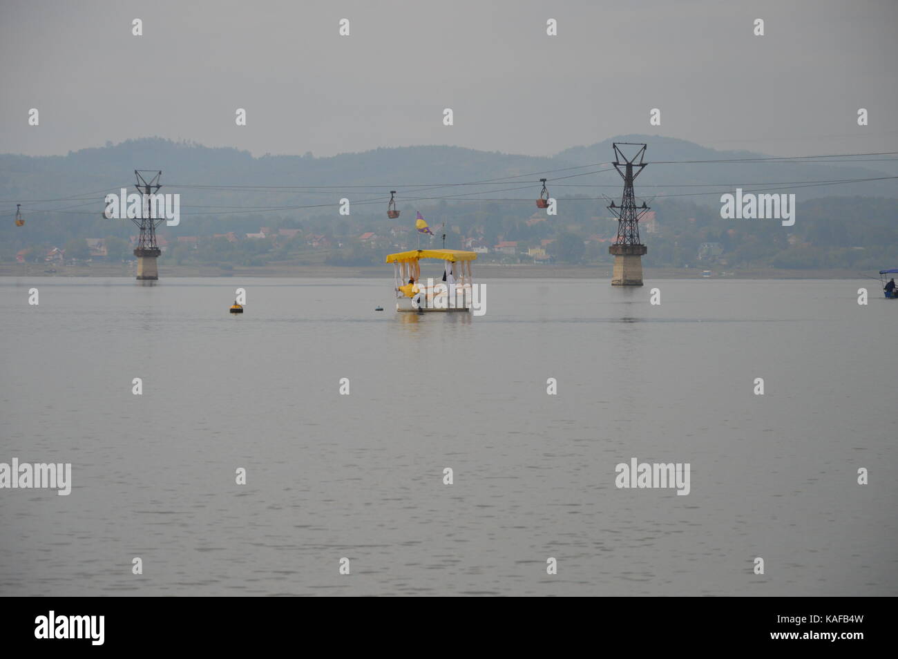 A taxi boat for transport on lake Modrac in Lukavac Stock Photo - Alamy