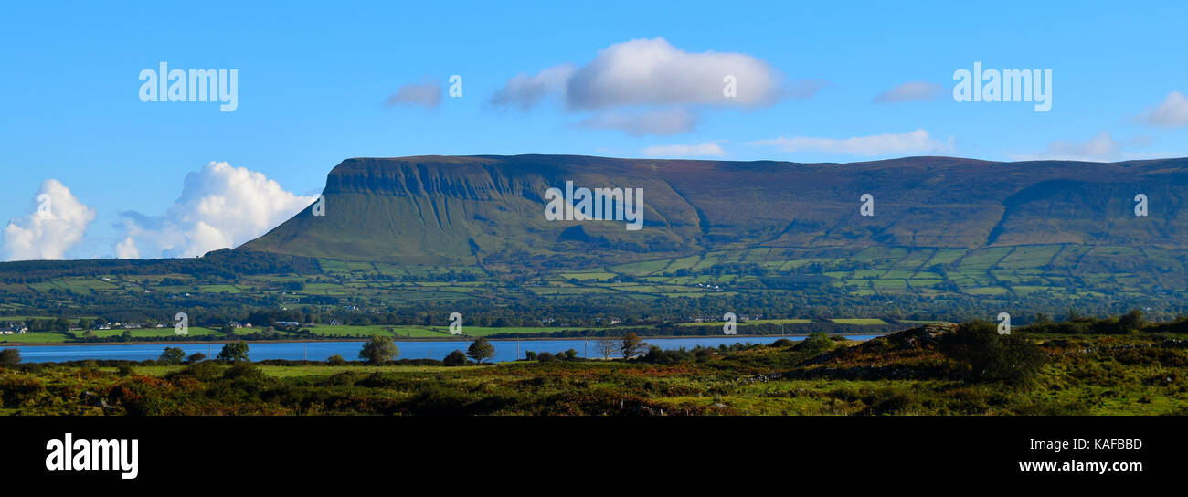 Ben Bulben mountain from the south-side near Rosses Point in Sligo ...