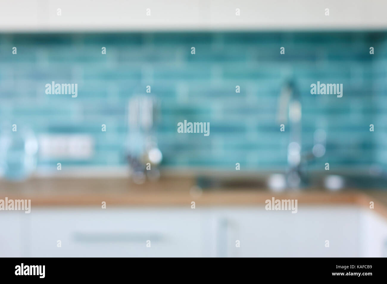 blurred image kitchen interior for background Stock Photo - Alamy