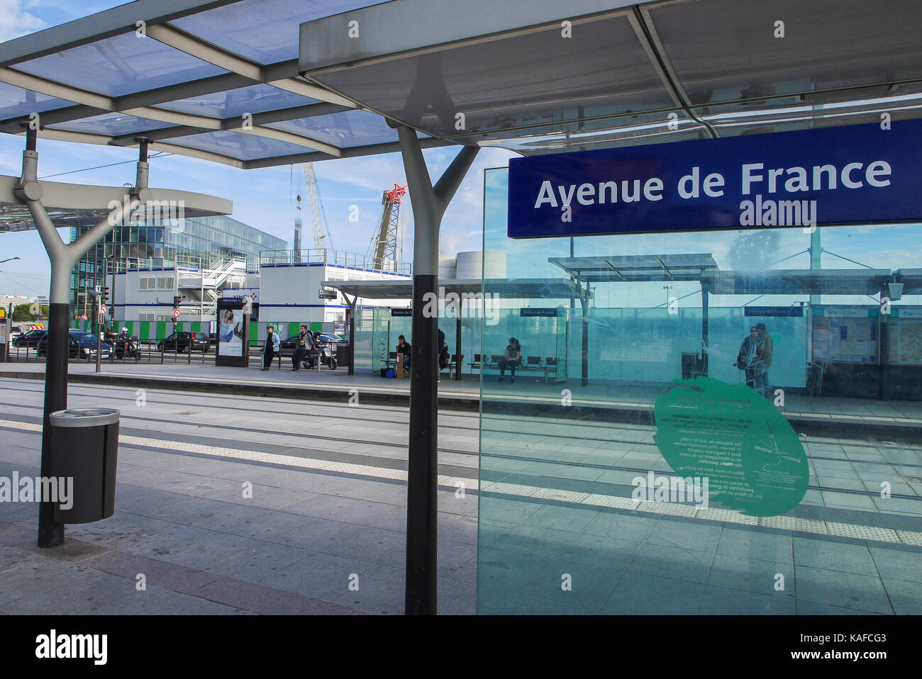 Brand new RATP Tramway station in 13rd district, Paris, France Stock ...