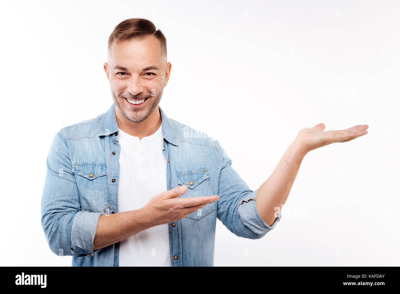 Man Presenting Something High Resolution Stock Photography and Images ...