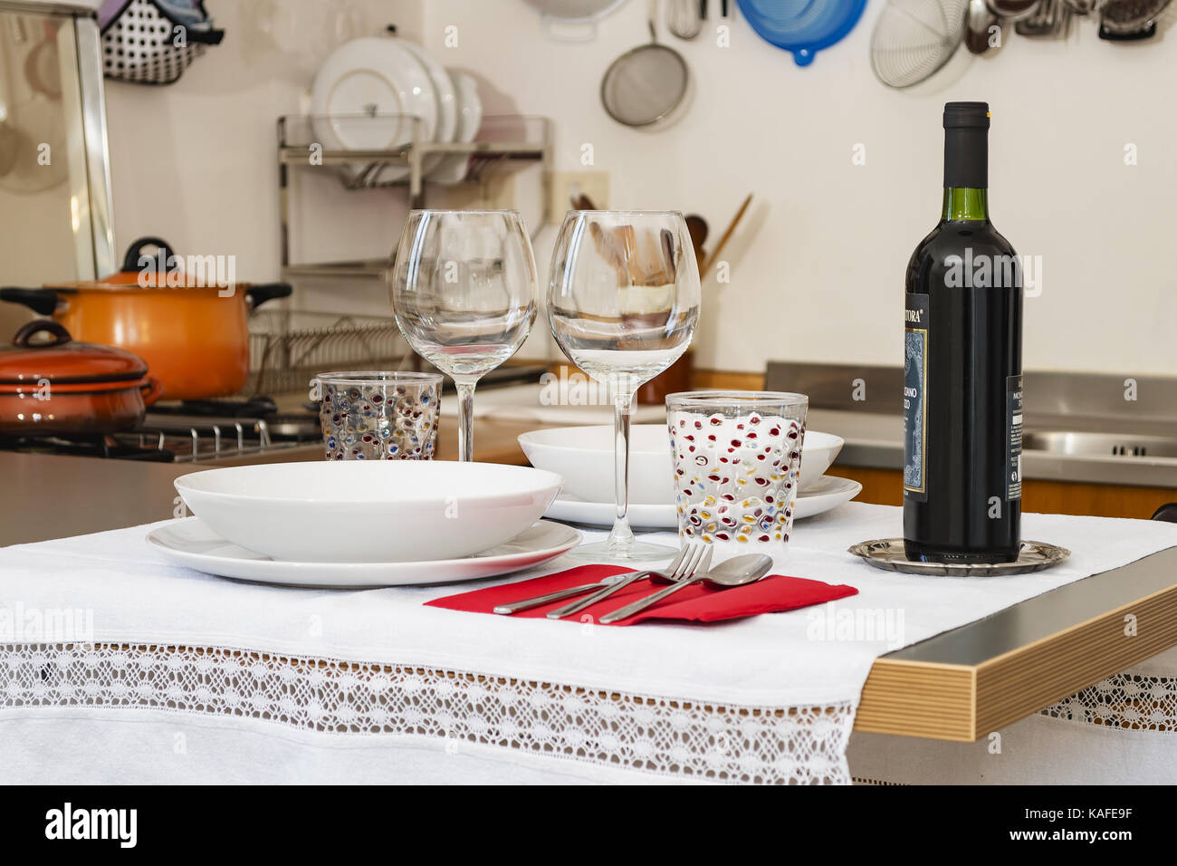 kitchen peninsula horizontally from below Stock Photo - Alamy