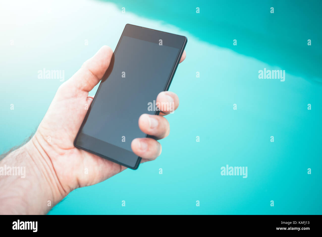 Mobile phone in lifestyle communication and technology concept, man ...