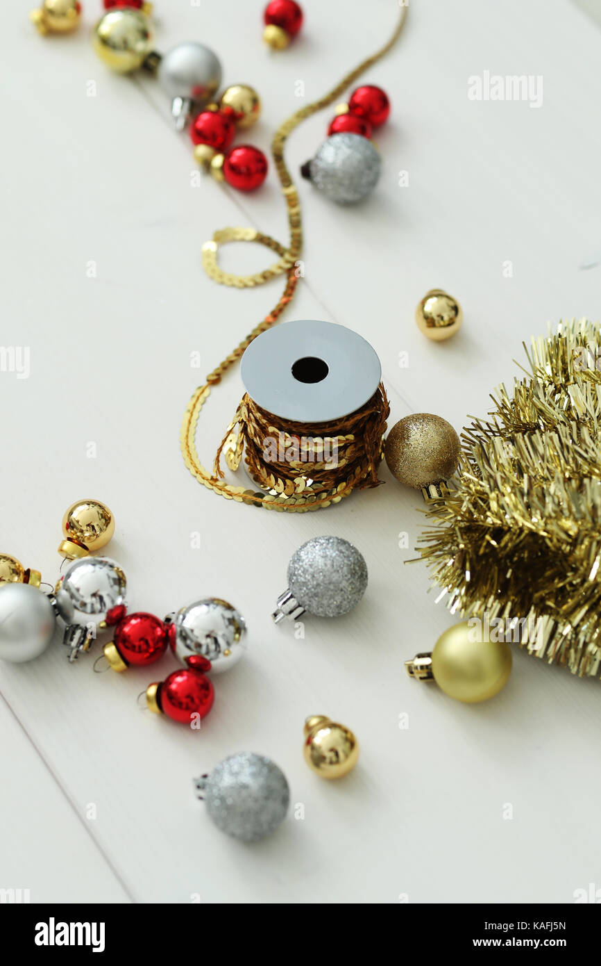 Craftsmanship and Christmas. Tools on the table Stock Photo - Alamy