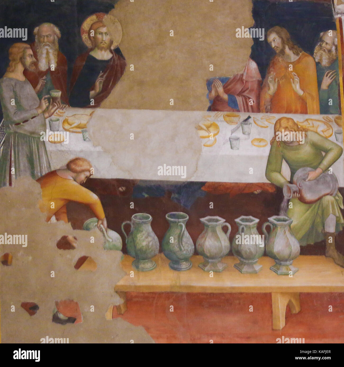 Renaissance Fresco depicting Jesus and the Apostles at the Last Supper ...