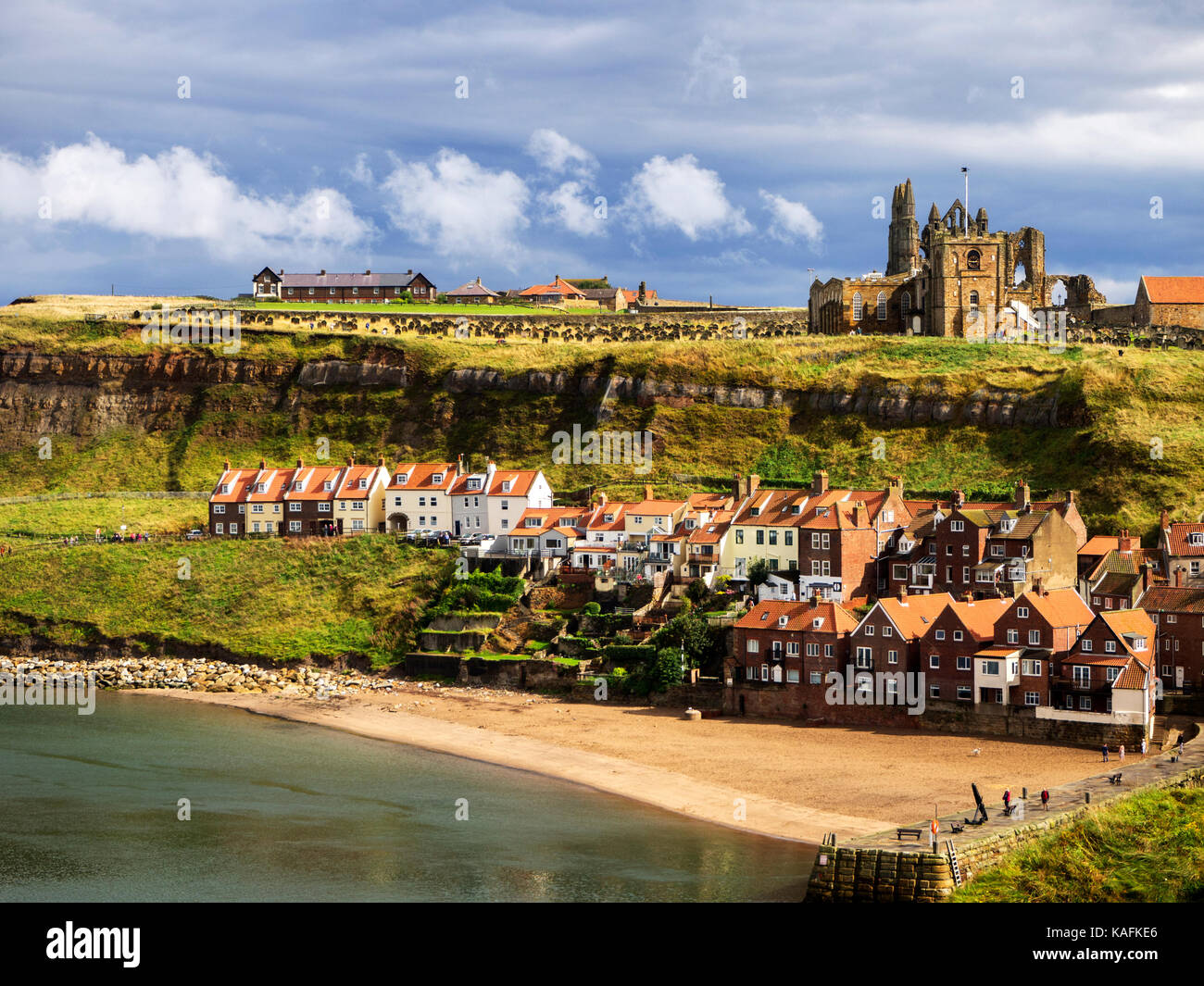 St Marys Church on the Clifftop at Whitby with WHitby Abbey Behind ...