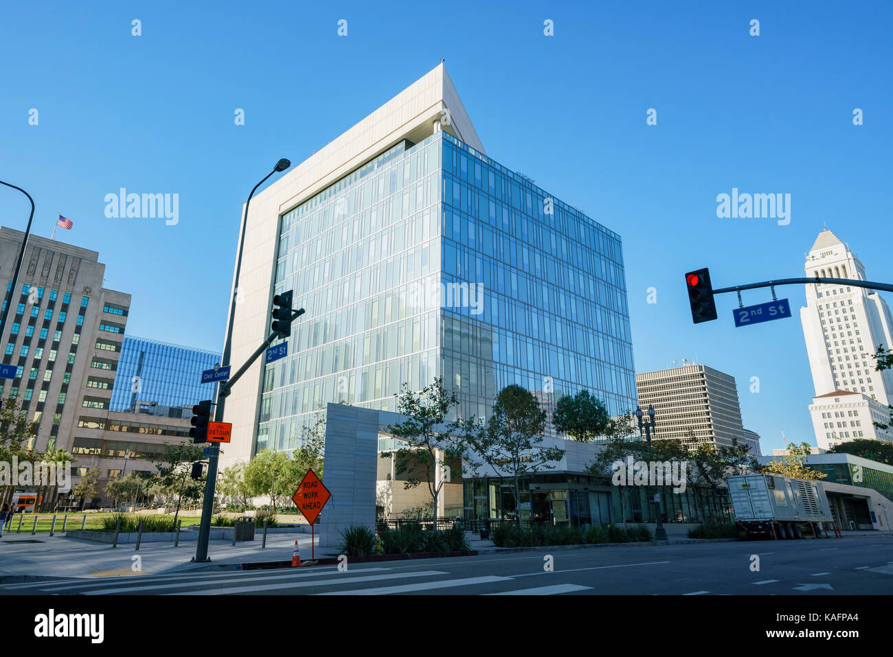 Los Angeles, SEP 24: Downtown street view and the Los Angeles Police ...