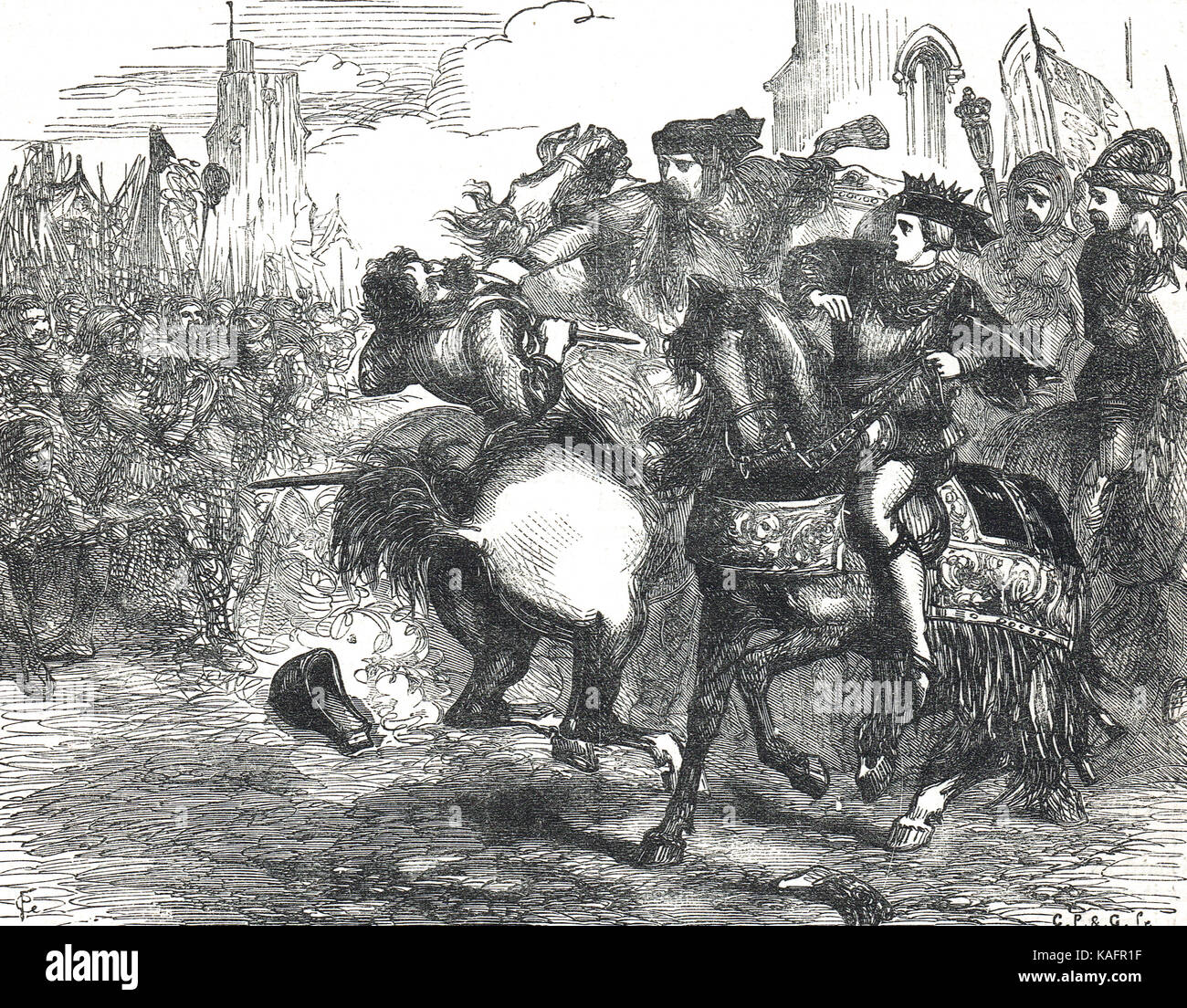 Murder of Wat Tyler by Walworth, 1381 Stock Photo - Alamy