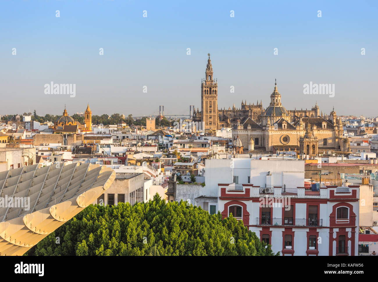 Aerial view of seville city skyline at sunset,Spain Stock Photo - Alamy