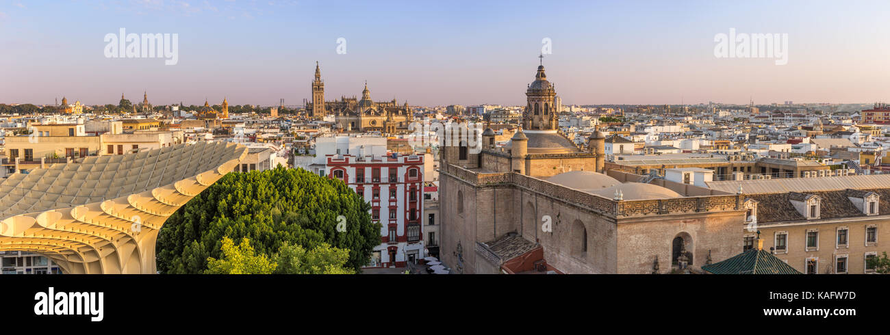 Aerial view of seville city skyline at sunset,Spain Stock Photo - Alamy