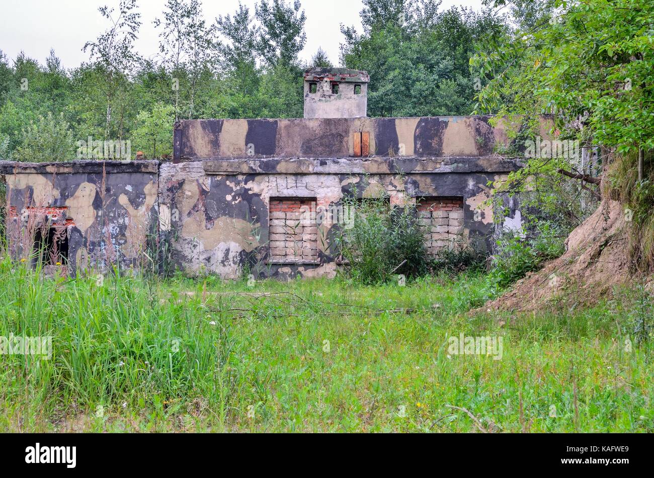 Old abandoned building. Destroyed building after a military unit Stock ...