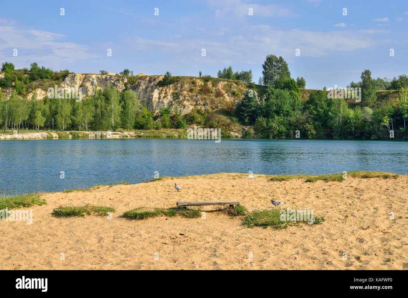 Beautiful quarry with water. Water reservoir in Trzebinia, Poland Stock ...