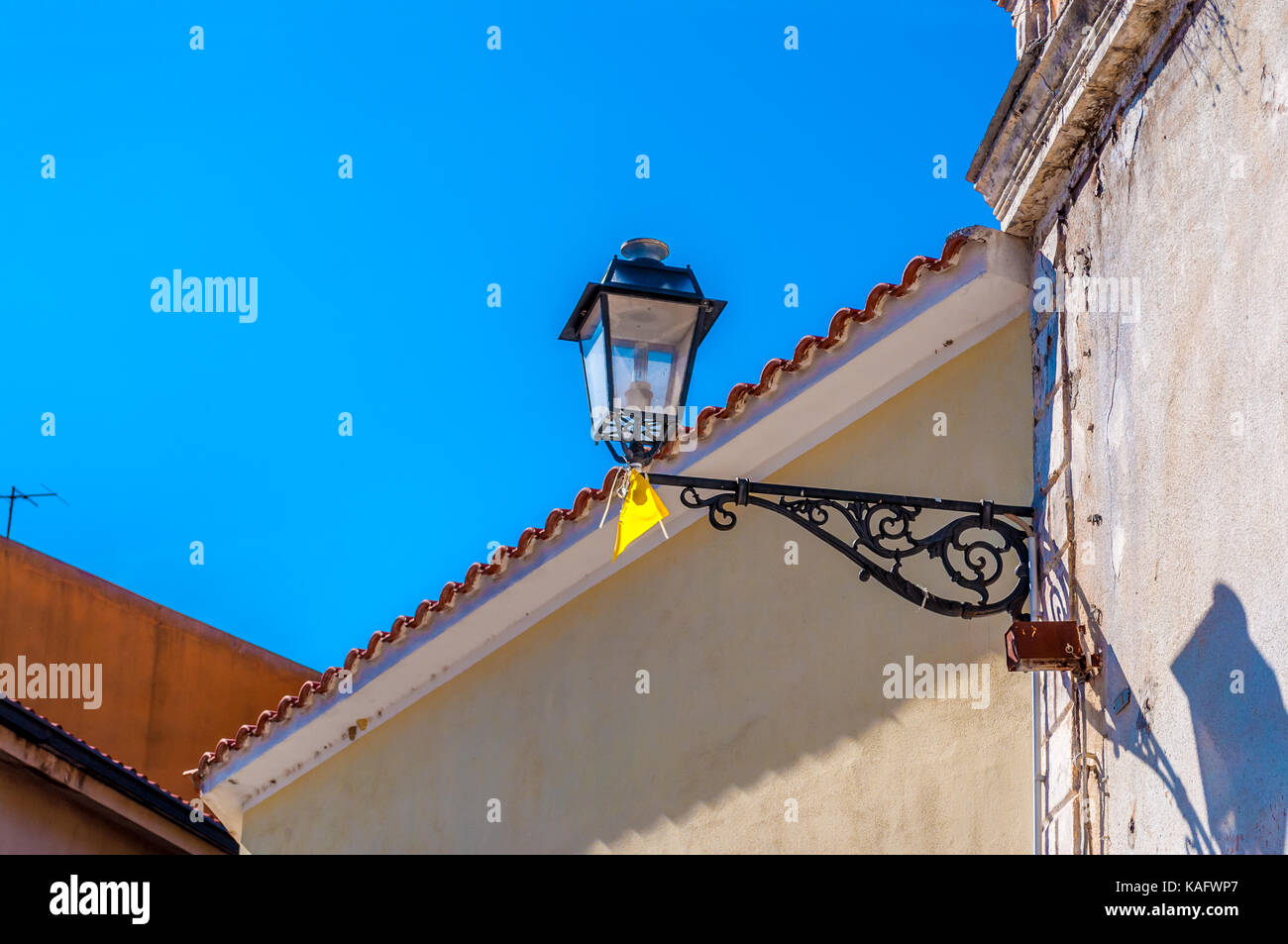 Streetlight in a sunny morning in a village Stock Photo - Alamy