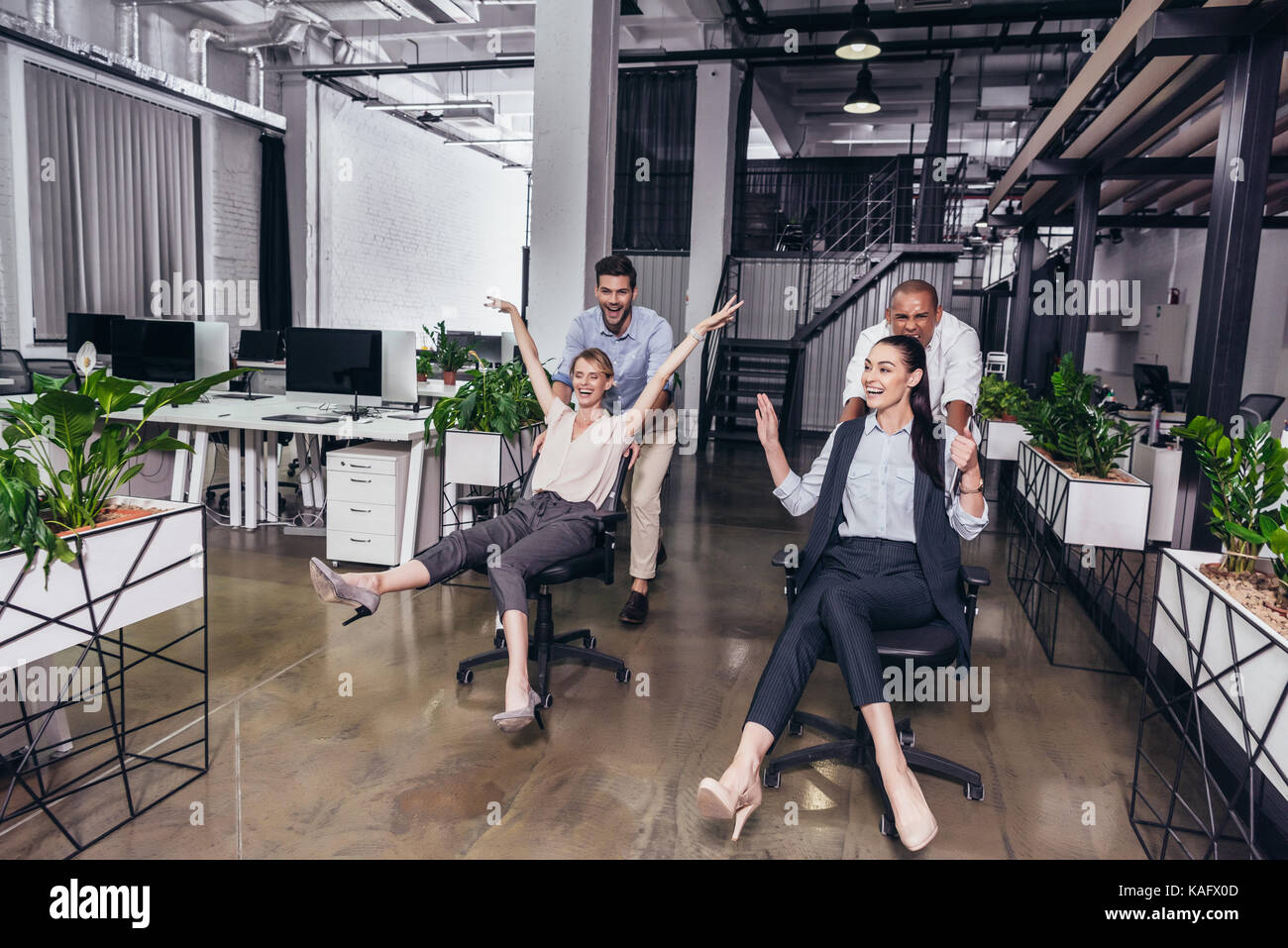 Business people excited hi-res stock photography and images - Alamy