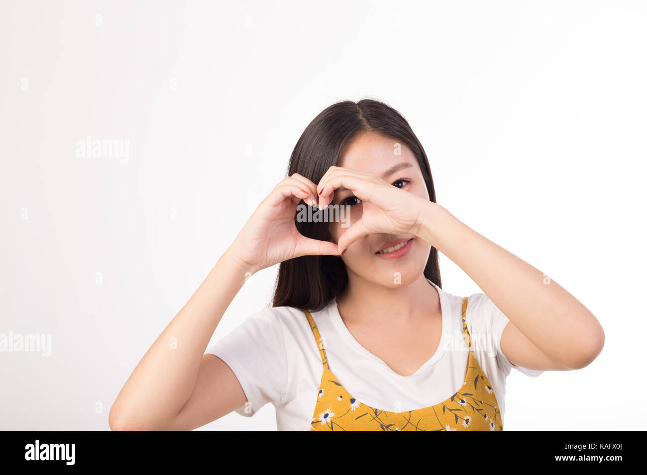 Chinese girl hands heart hi-res stock photography and images - Alamy