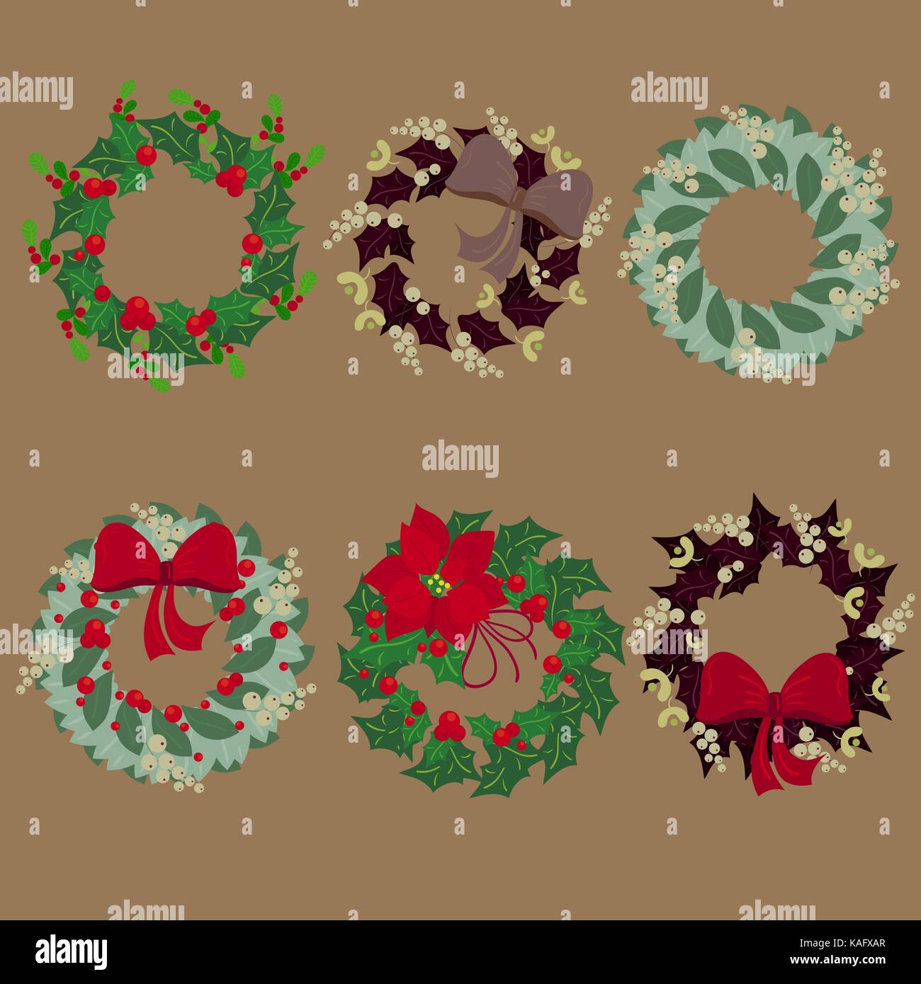 Holly wreaths Stock Vector Images - Alamy