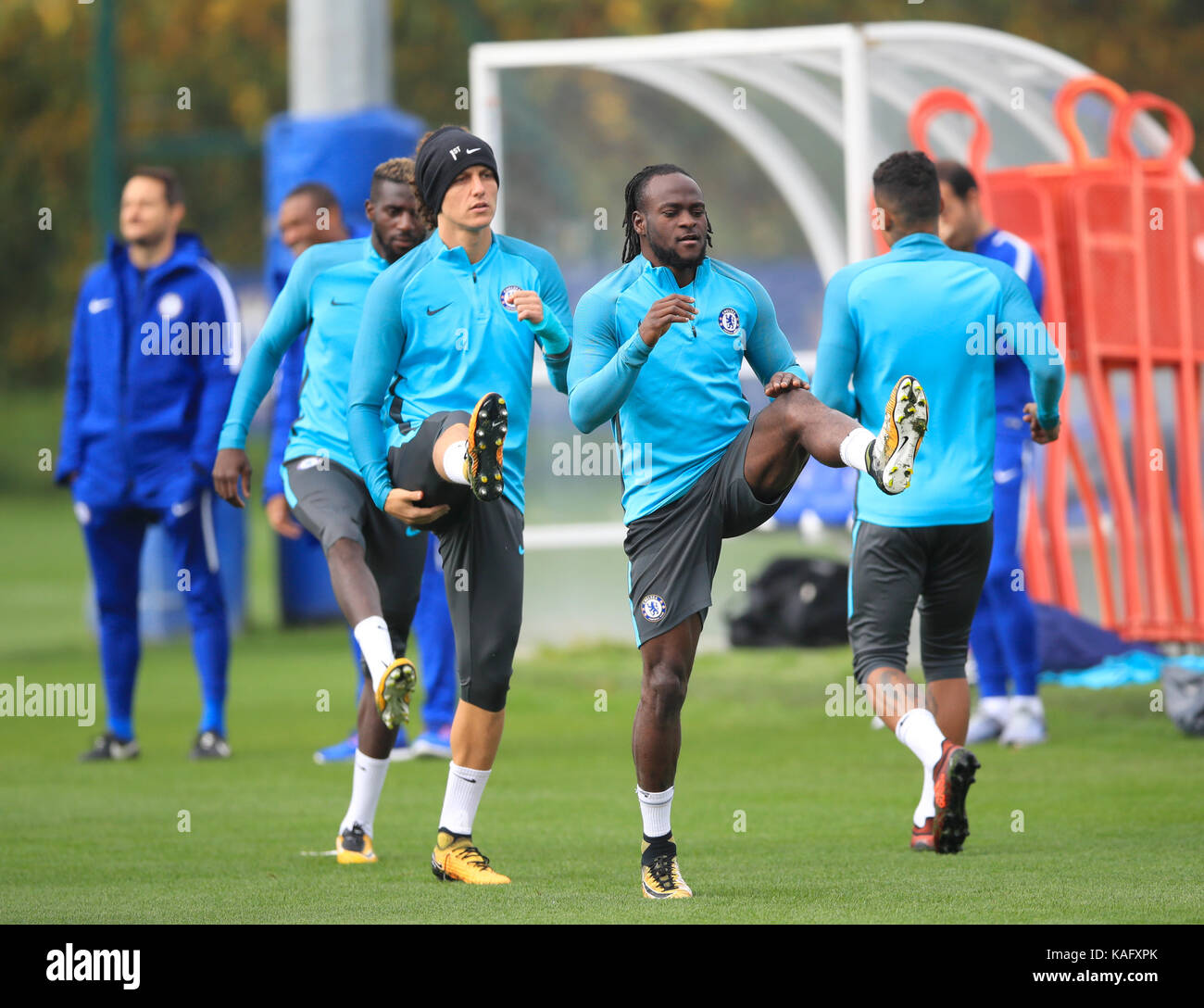 Chelsea's Victor Moses during the training session at Cobham Training ...