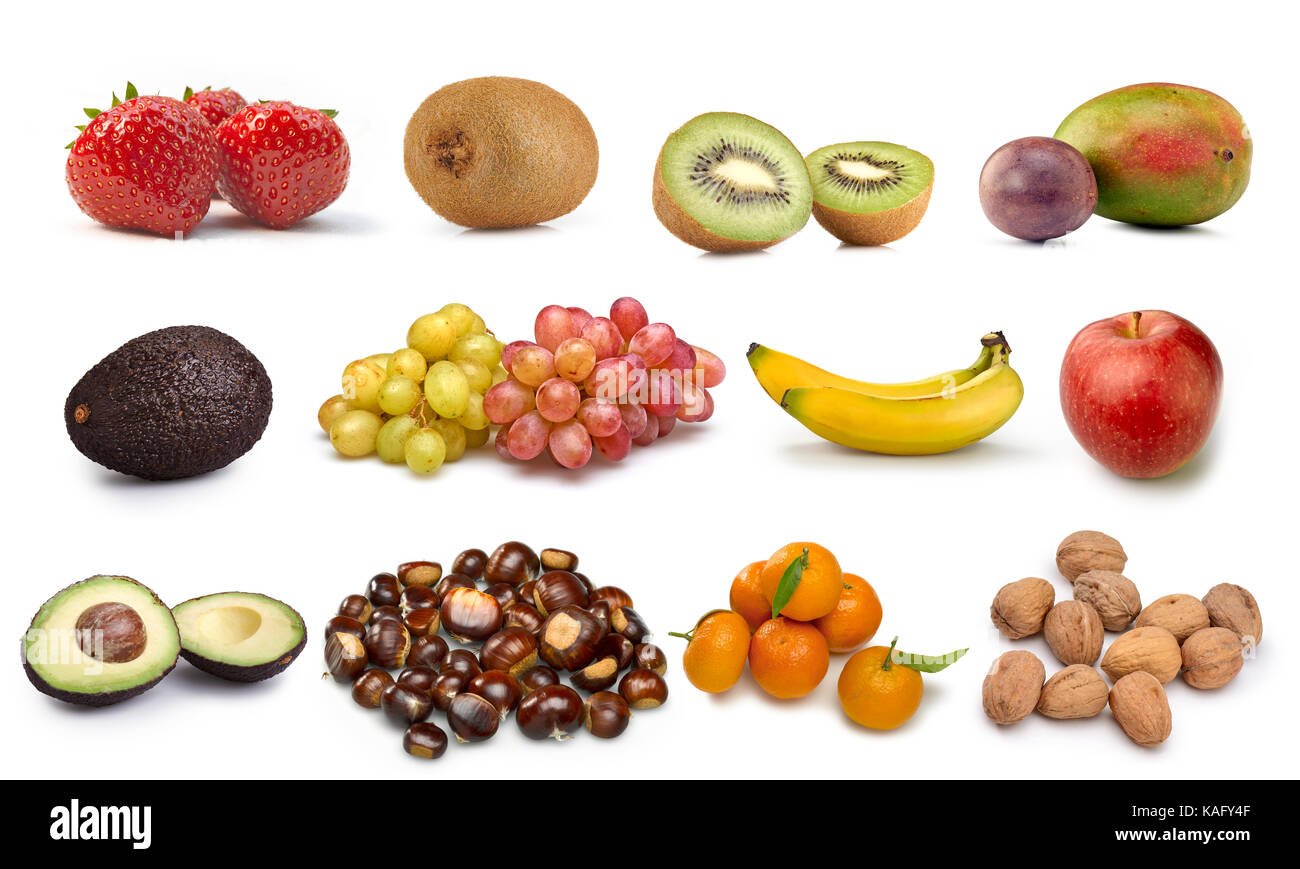 Collection of some fruits isolated on white Stock Photo - Alamy
