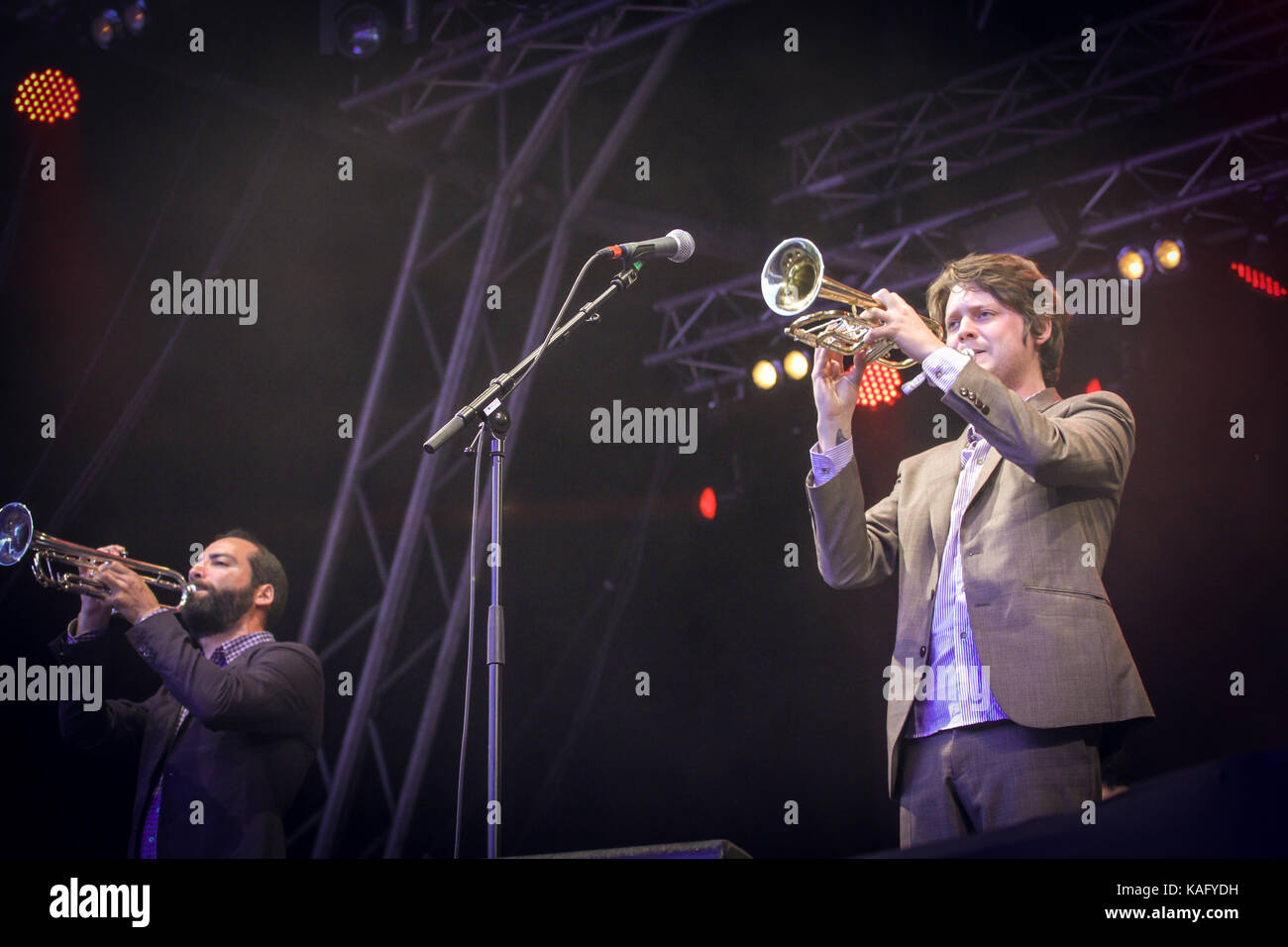 The American indie folk band Beirut performs a live concert at the ...